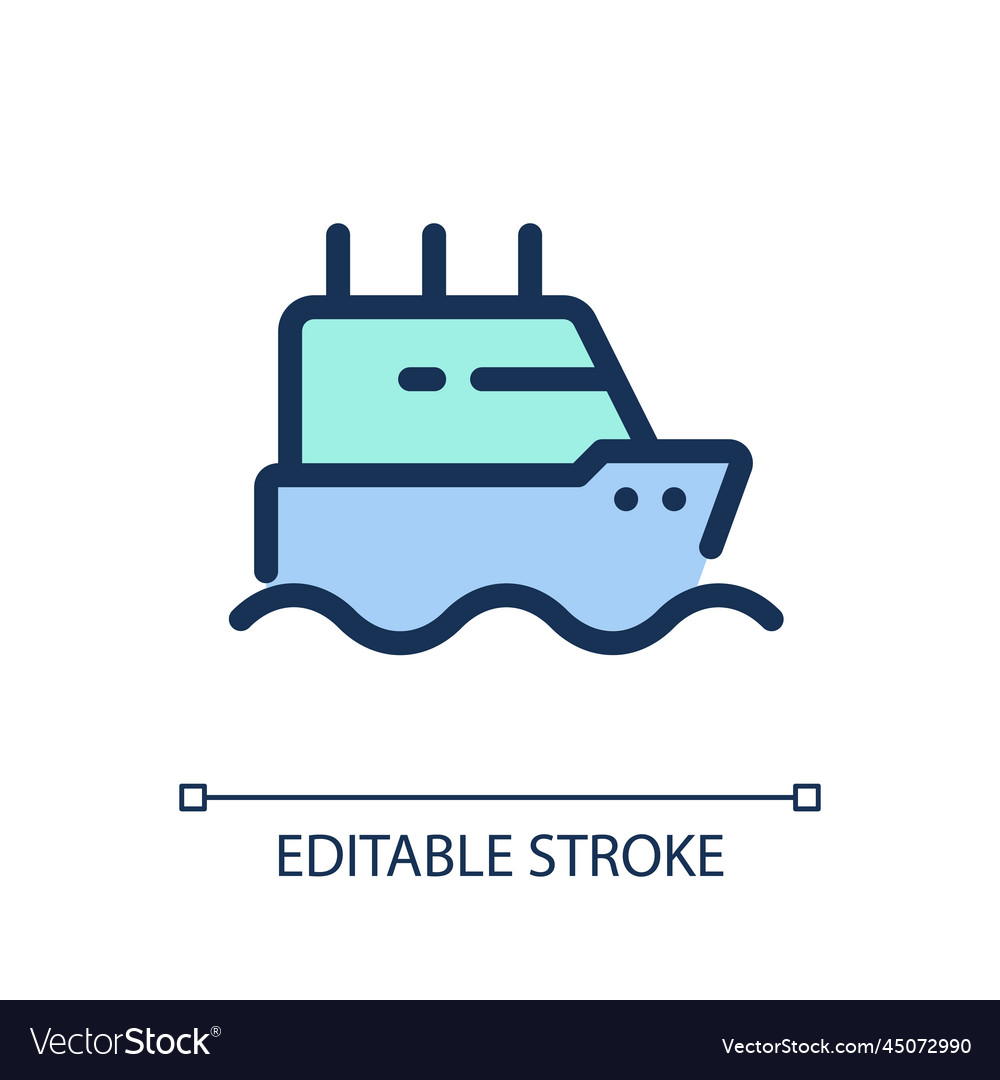 Ferry pixel perfect rgb color ui icon Royalty Free Vector
