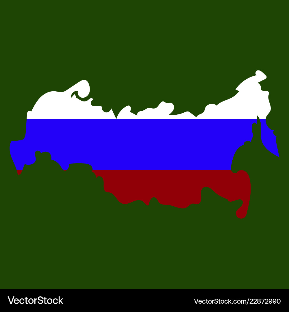 Flag map of russia Royalty Free Vector Image - VectorStock