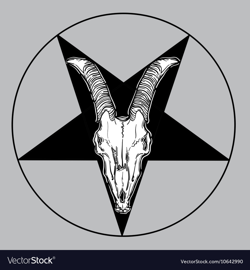 Goat Skull Occult Symbol Royalty Free Vector Image