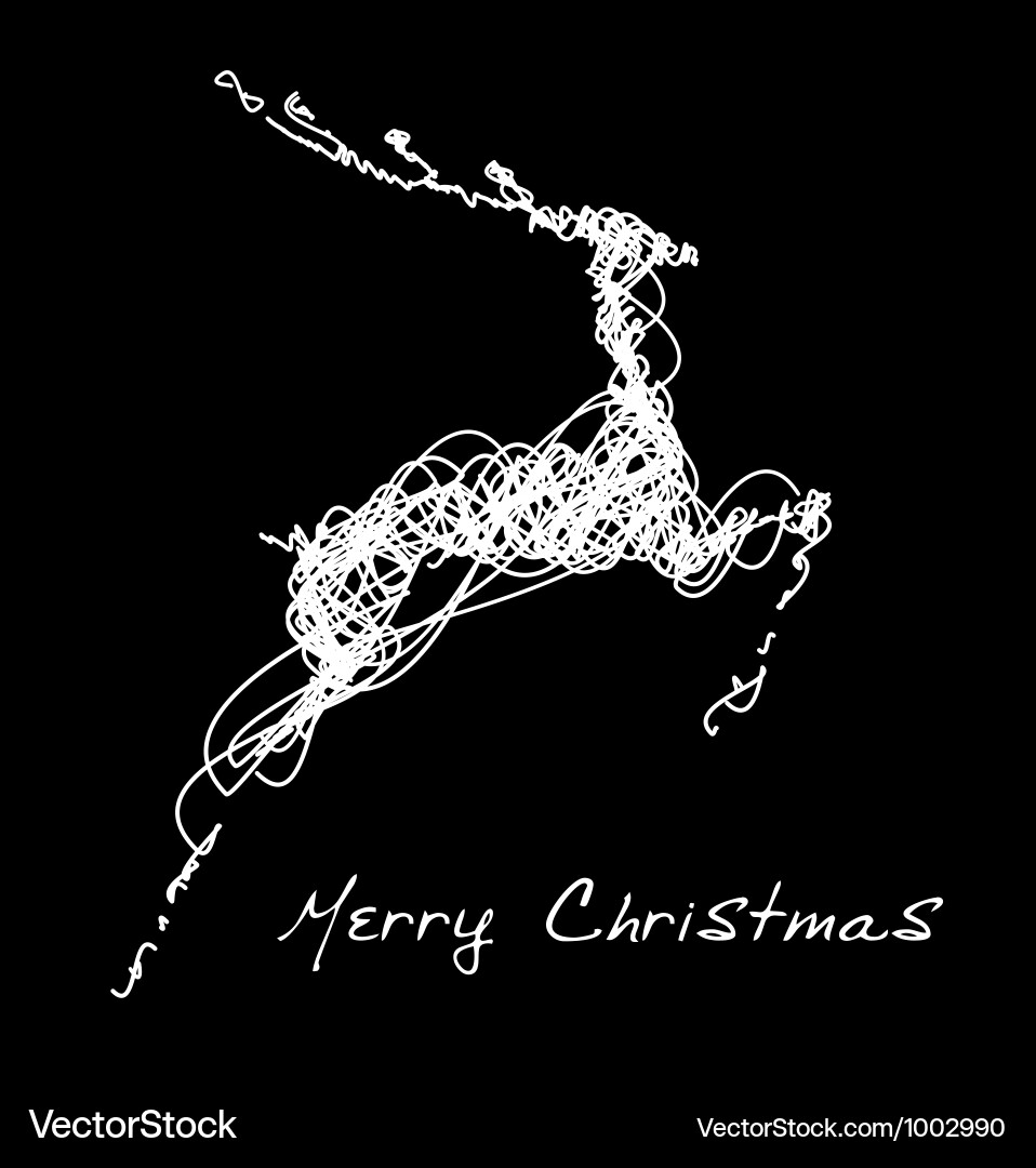 Hand drawn jump deer Royalty Free Vector Image