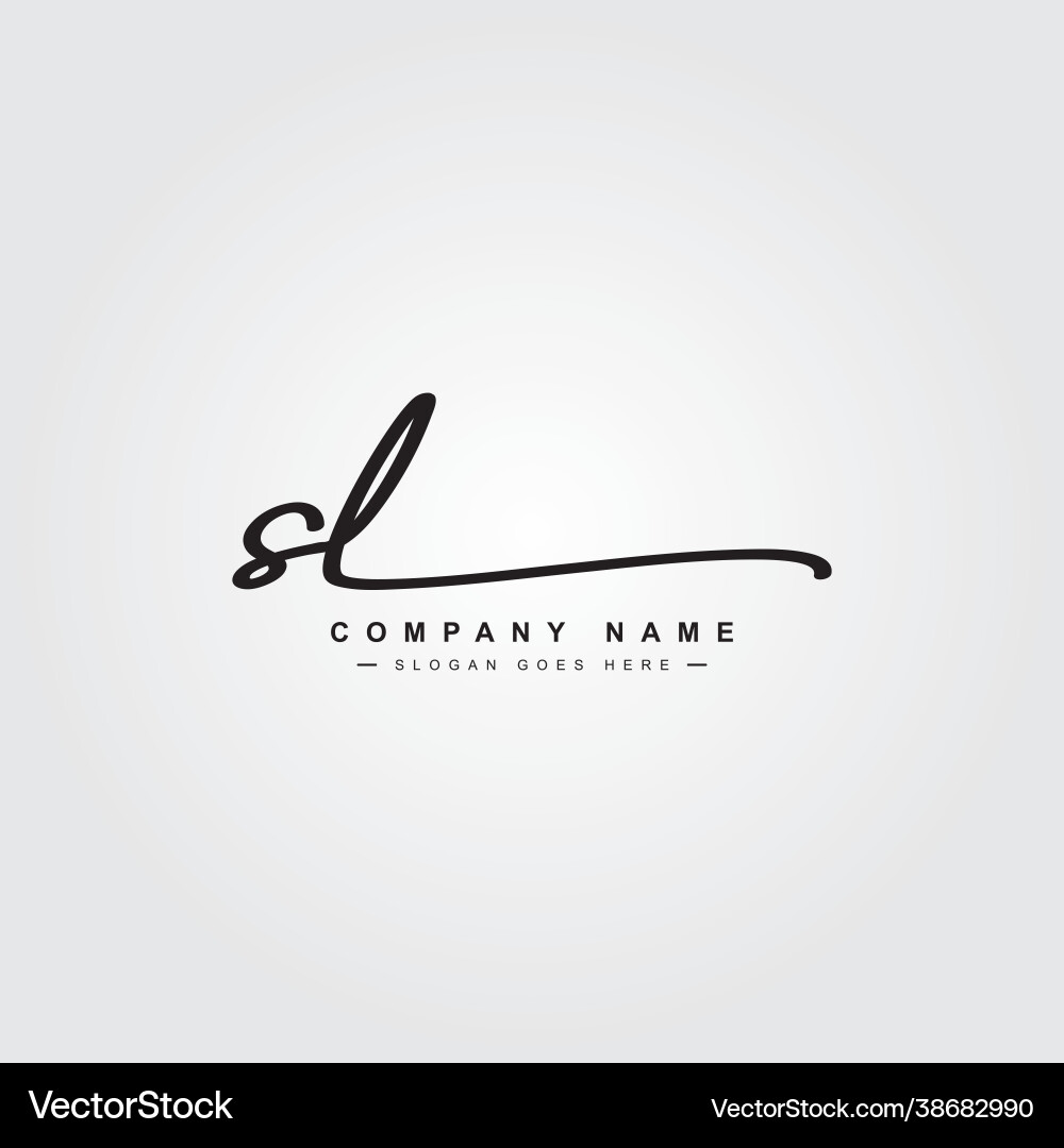 Initial letter sl logo - handwritten signature Vector Image