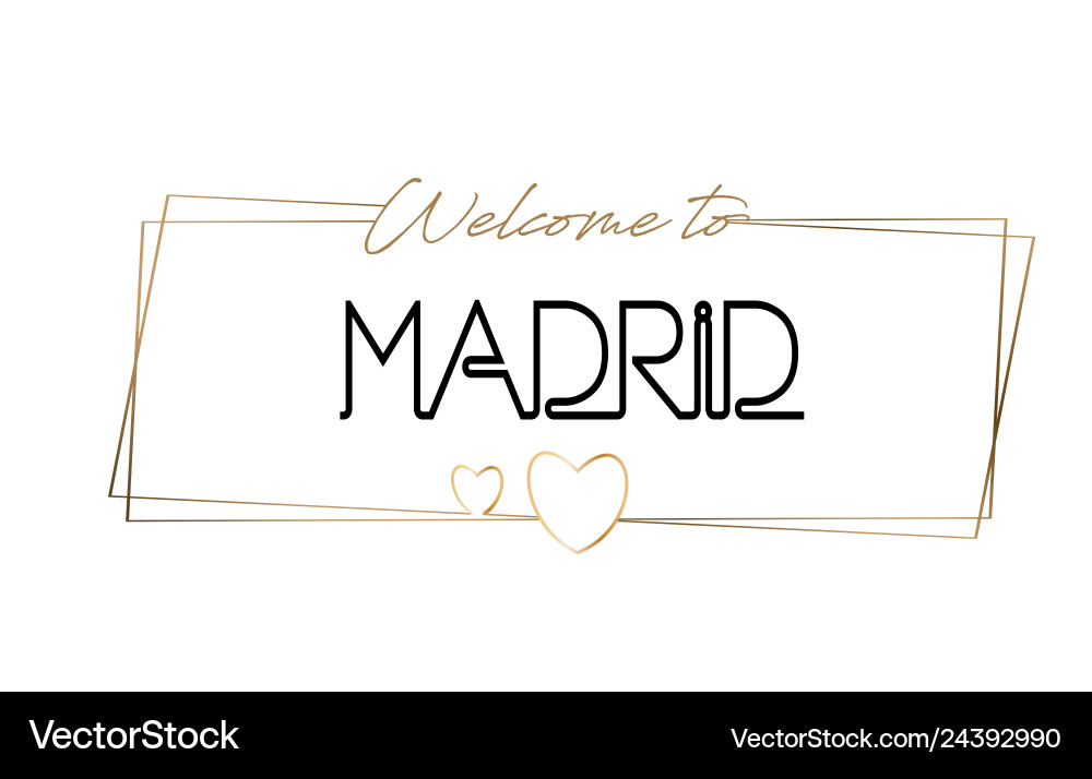 Madrid welcome to text neon lettering typography Vector Image