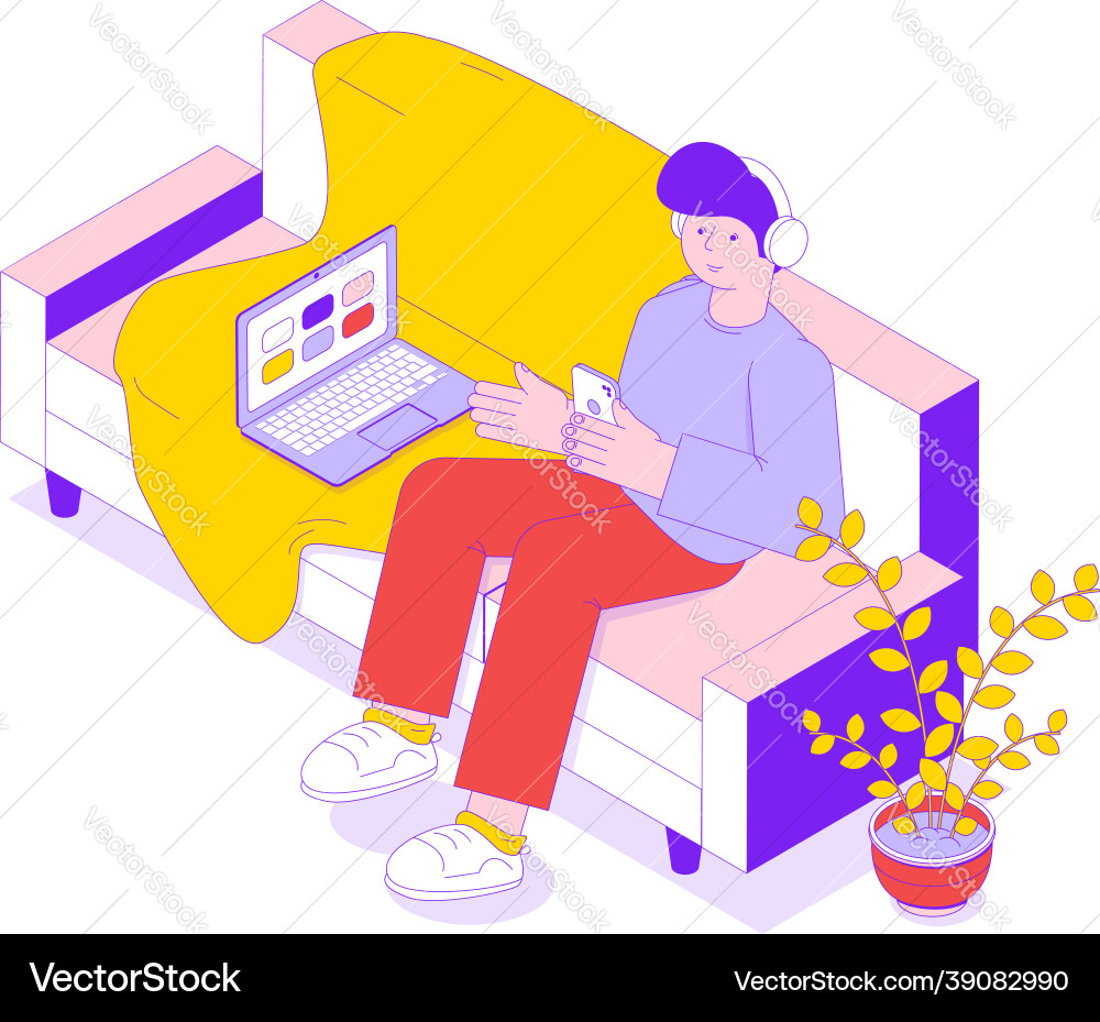 Man listening music icon Royalty Free Vector Image