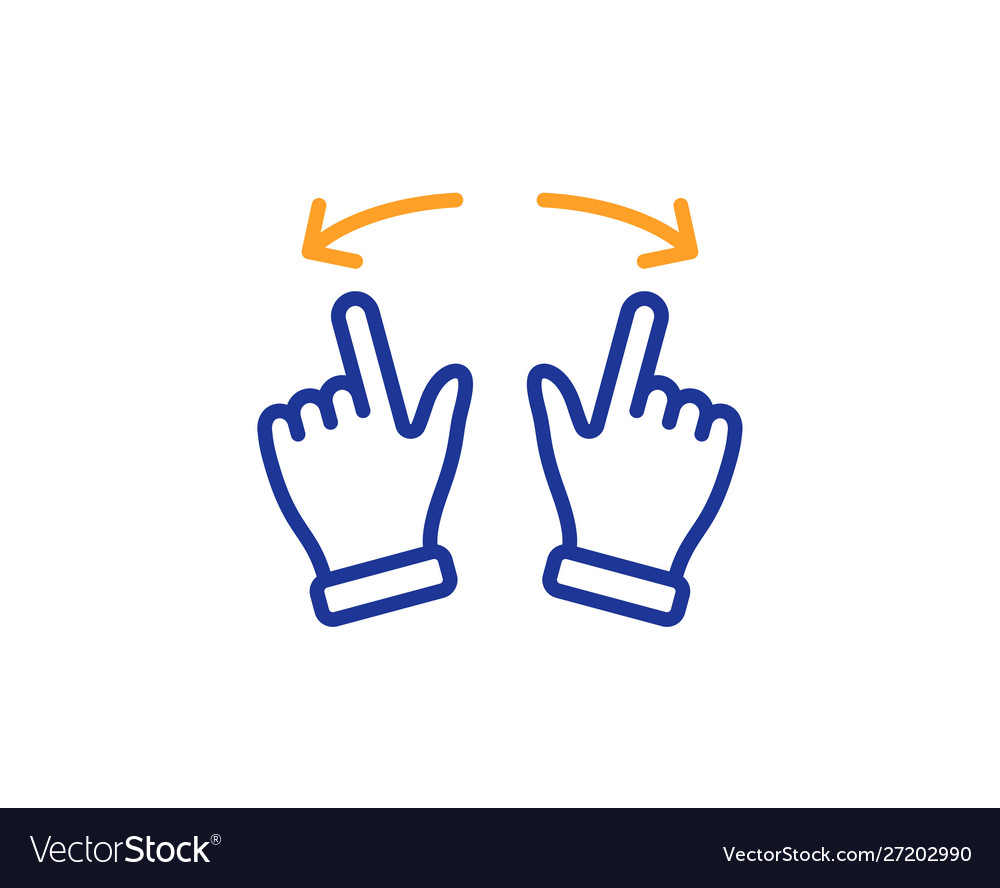 Move gesture line icon slide arrow sign swipe Vector Image
