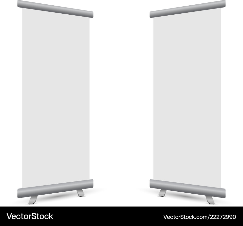 Perspective roll up banner business isolated Vector Image