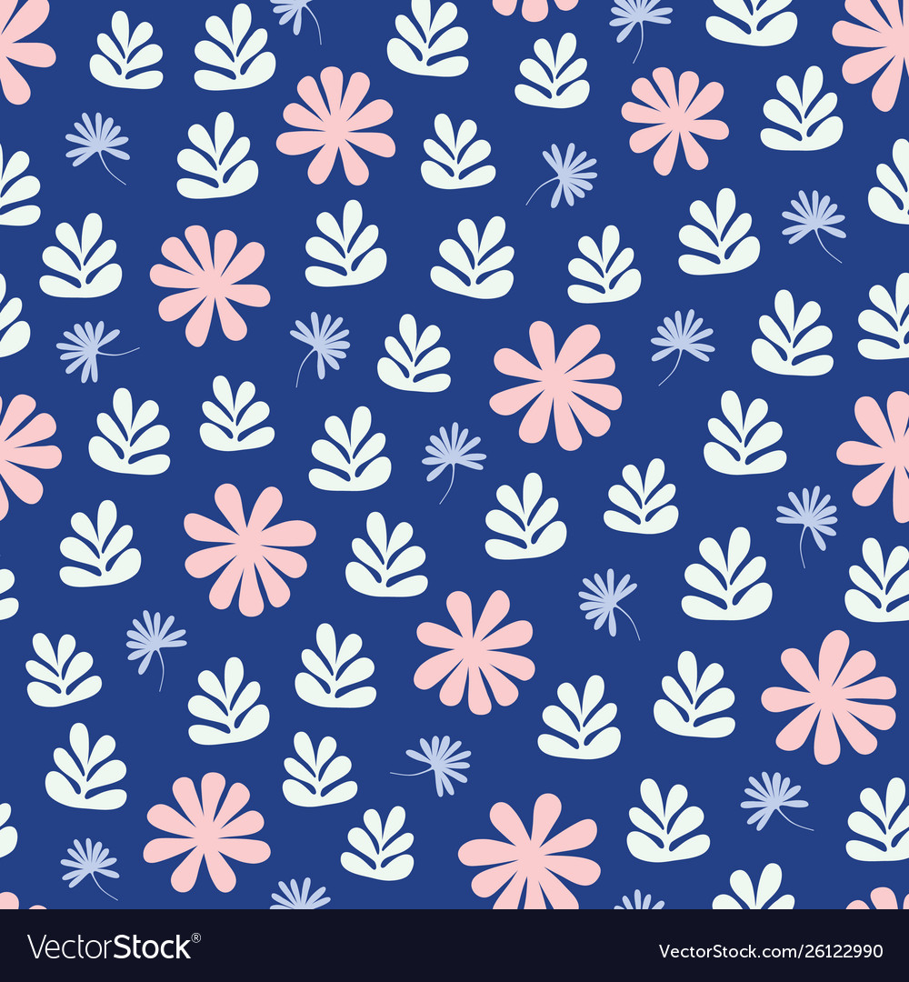 Seamless repeat pattern stylized flowers Vector Image