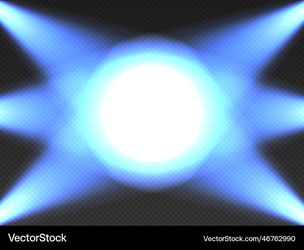 Six blue searchlights top view cone lights from Vector Image