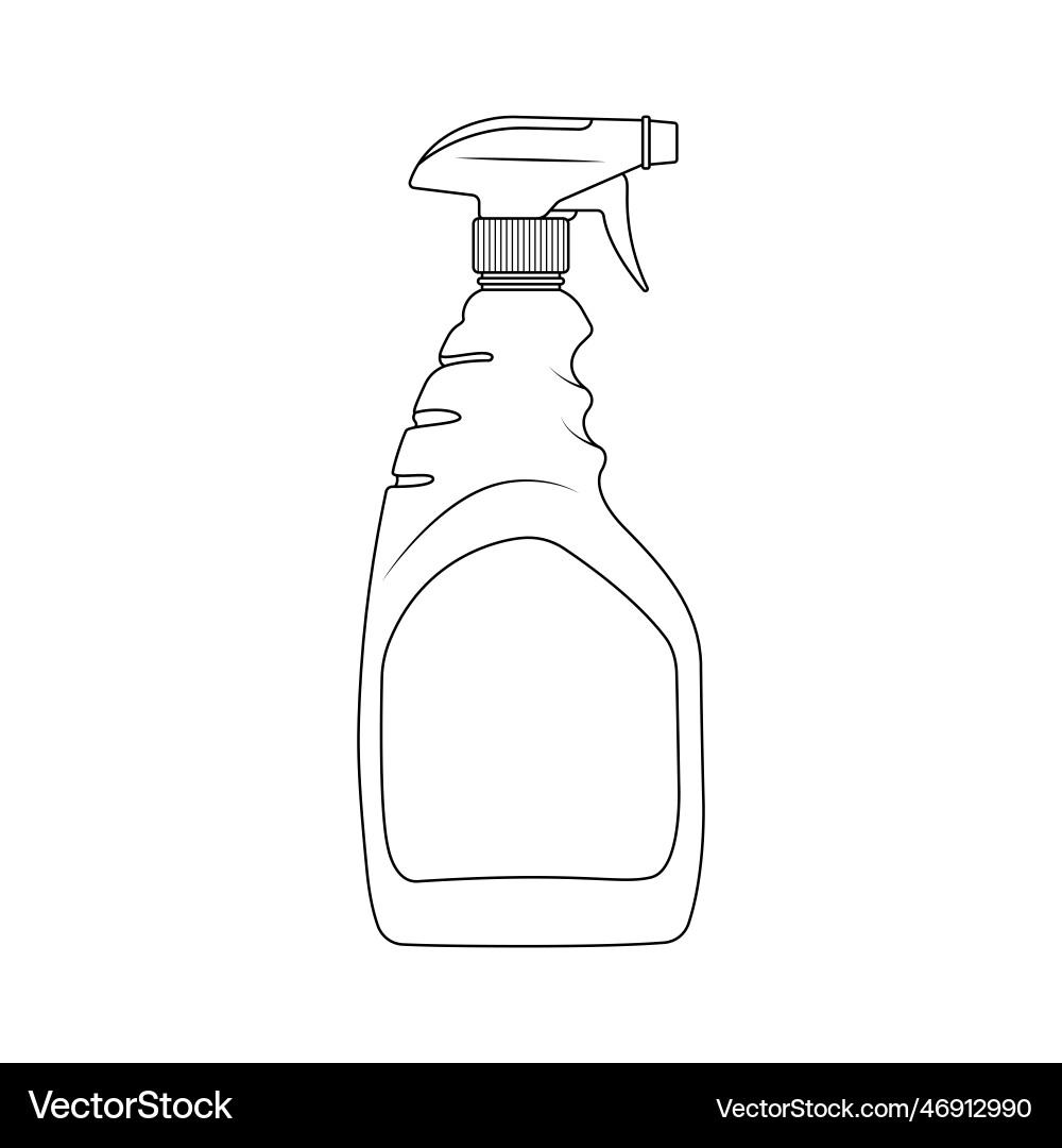 Spray bottle outline icon on isolated white Vector Image