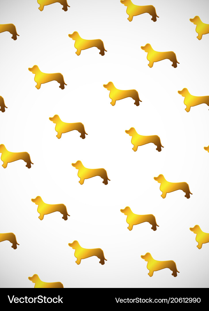 Vertical card pattern with cute cartoon gold dog Vector Image