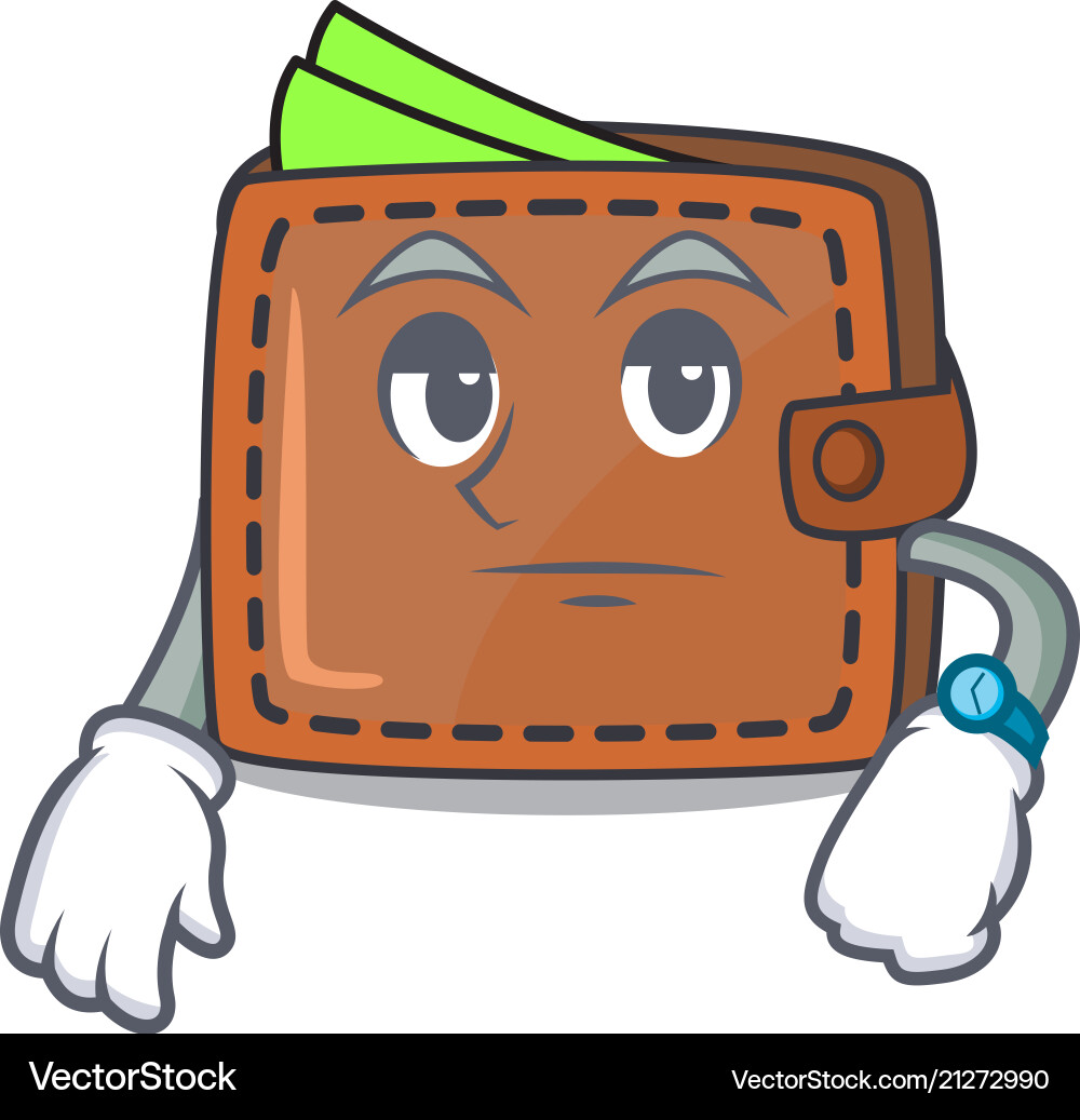 Waiting wallet mascot cartoon style Royalty Free Vector