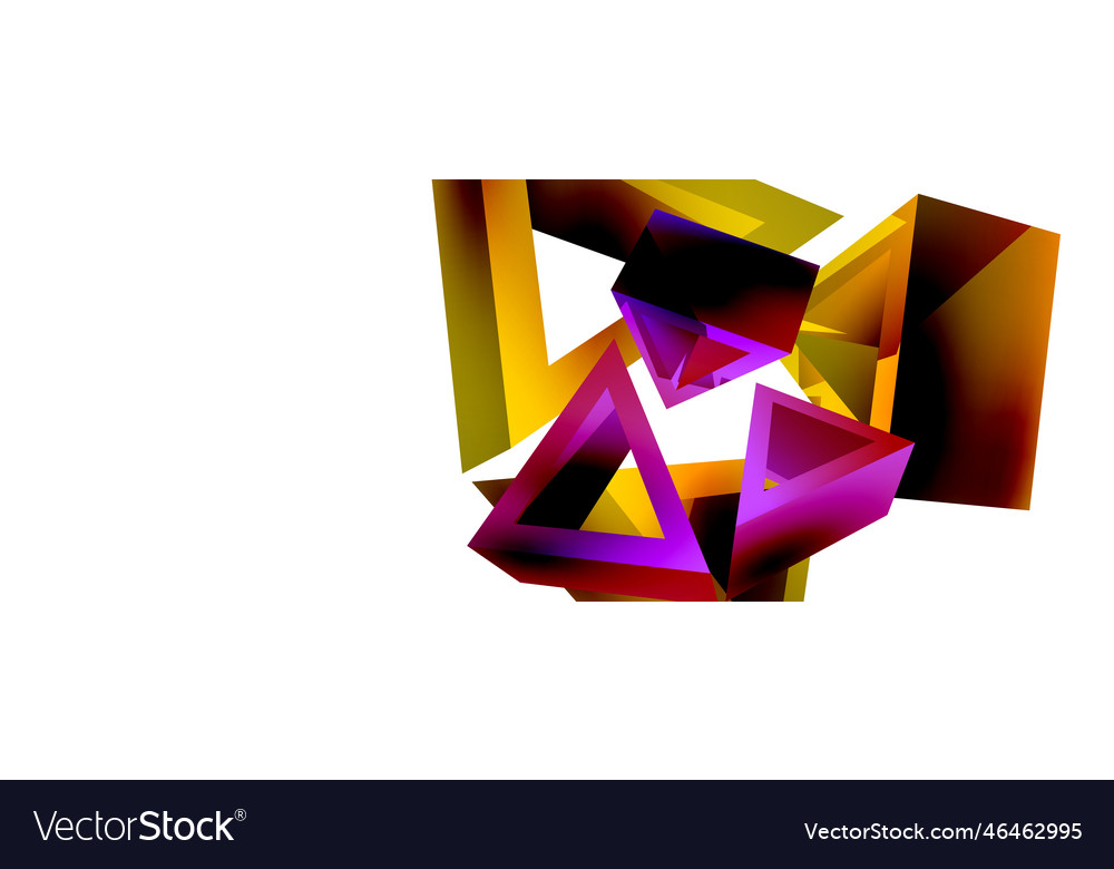 3d triangle abstract background basic shape Vector Image