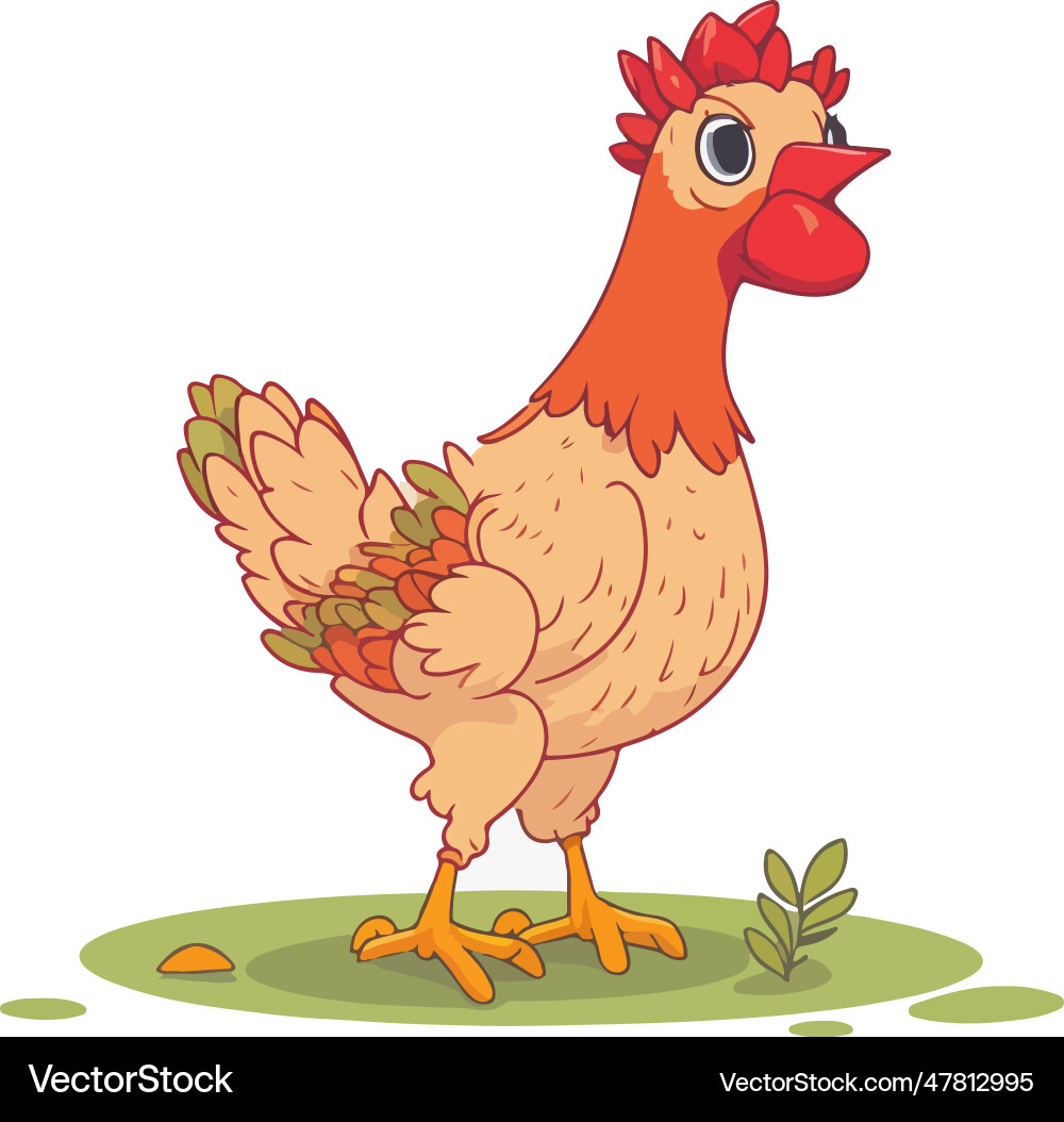 Cartoon of hen Royalty Free Vector Image - VectorStock