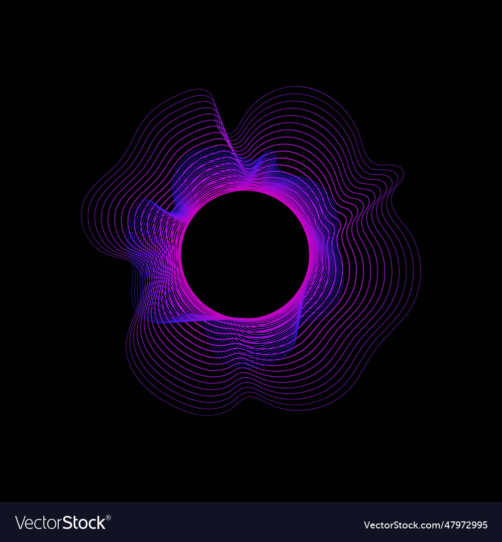 Circle of sound waves neon round music wave Vector Image