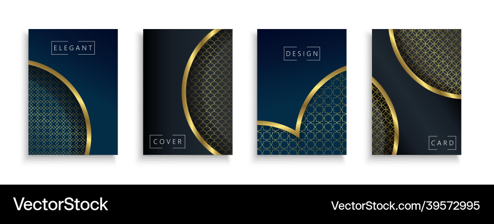 Collection of luxury covers posters Royalty Free Vector