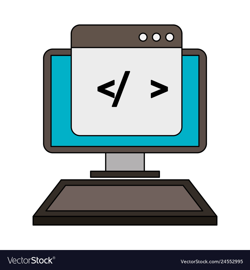 Computer coding language website Royalty Free Vector Image