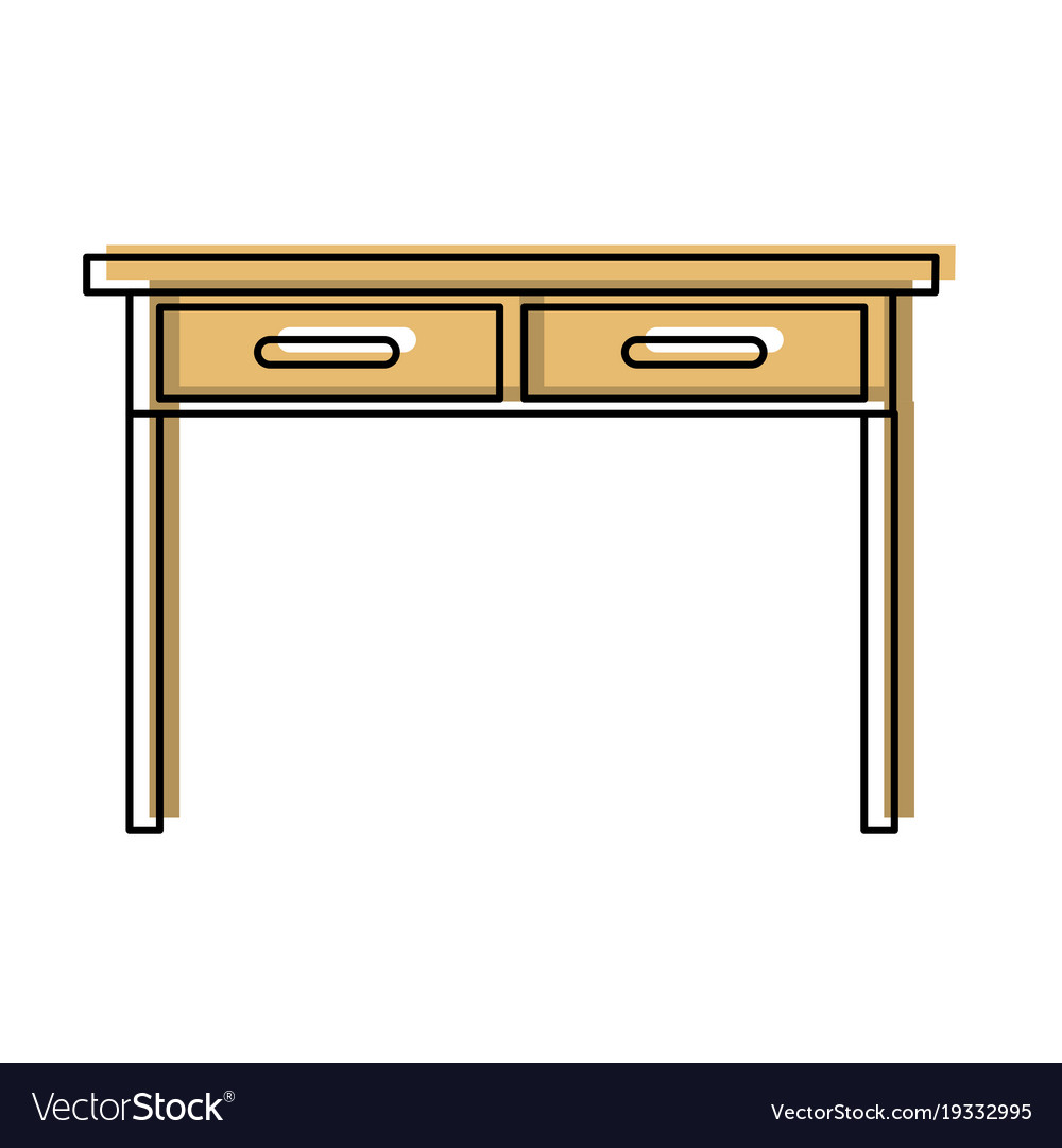 Desk table with drawers front view icon Royalty Free Vector