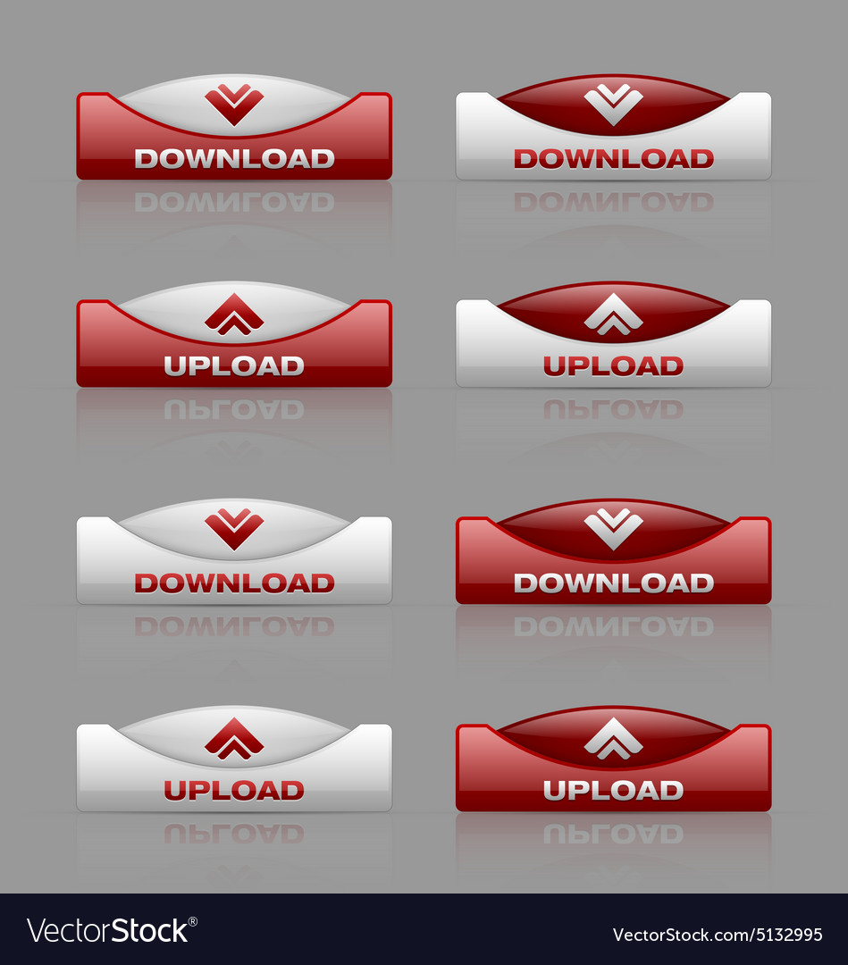 Download and upload buttons Royalty Free Vector Image