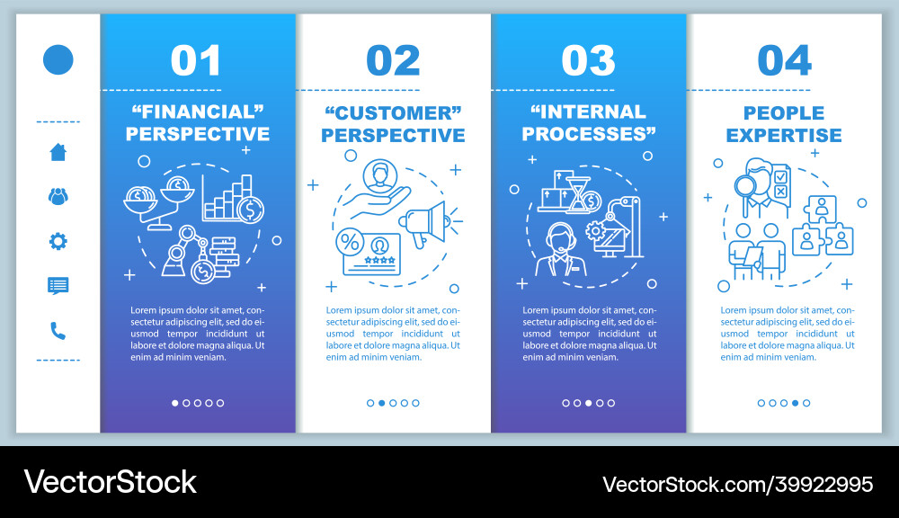 Financial perspectives onboarding template Vector Image