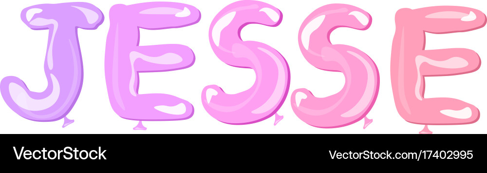 Jesse written famale name balloons Royalty Free Vector Image