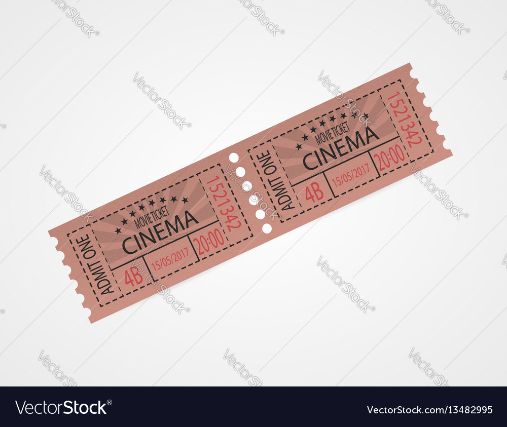 Retro cinema tickets red design Royalty Free Vector Image