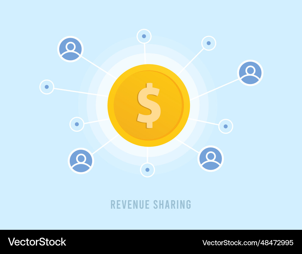 Revenue sharing - financial business planning Vector Image