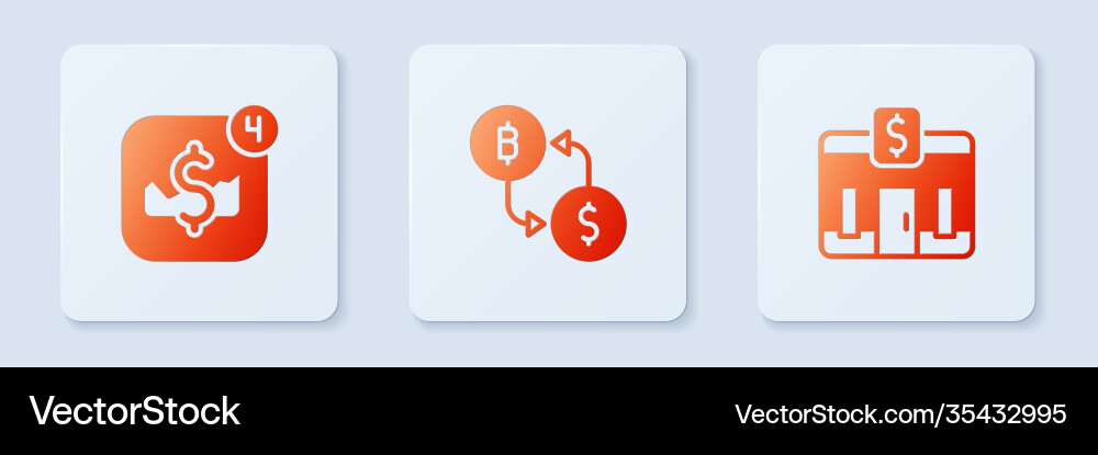 Set cryptocurrency exchange mobile stock trading Vector Image