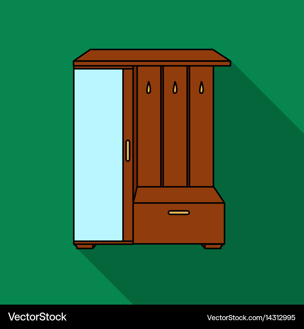 Vestibule wardrobe icon in flat style isolated Vector Image