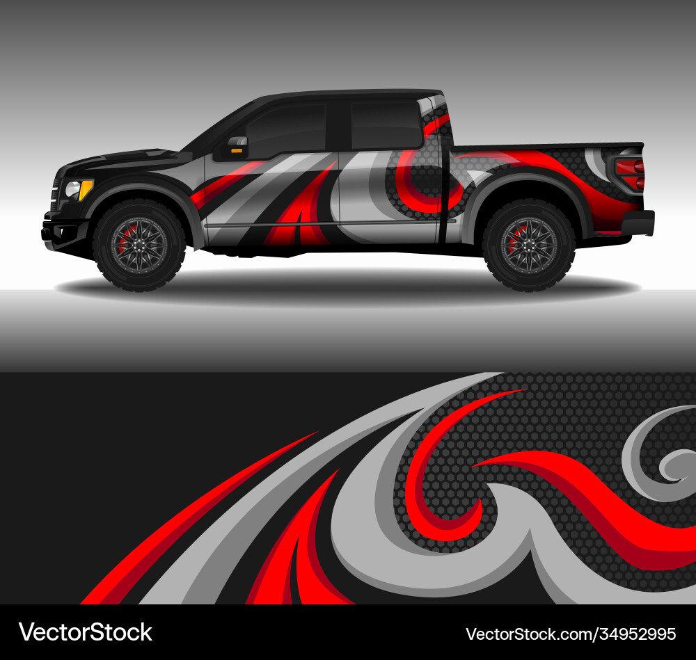Wrap car decal design custom livery race rally Vector Image