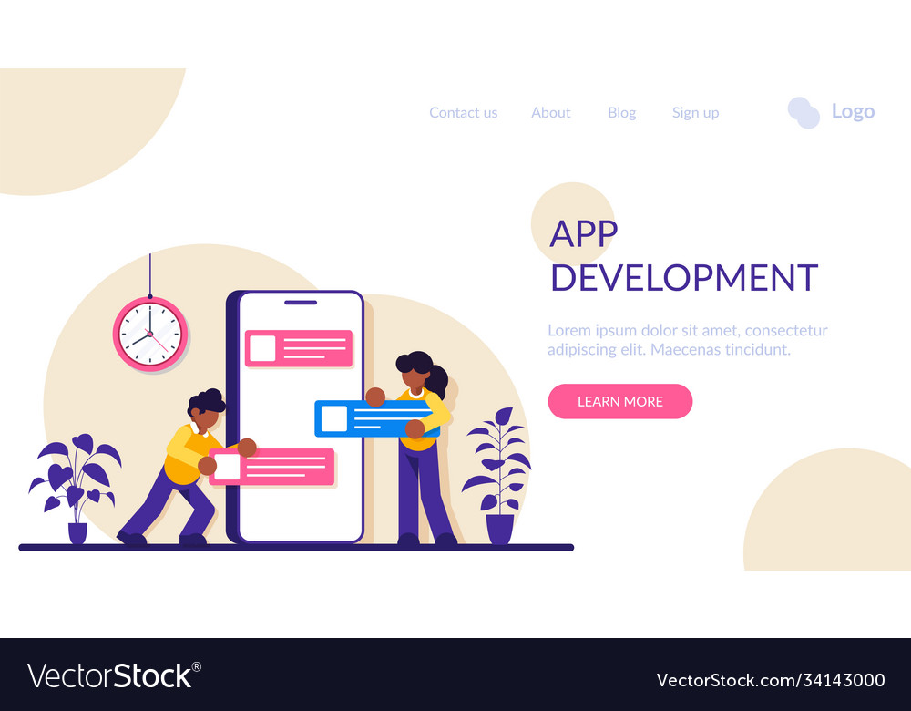 App development for website and mobile website Vector Image