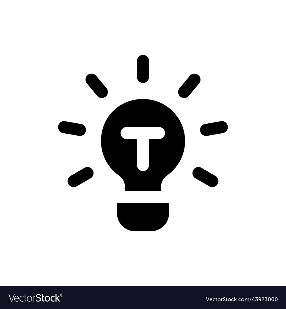 Brilliant idea black glyph ui icon Royalty Free Vector Image