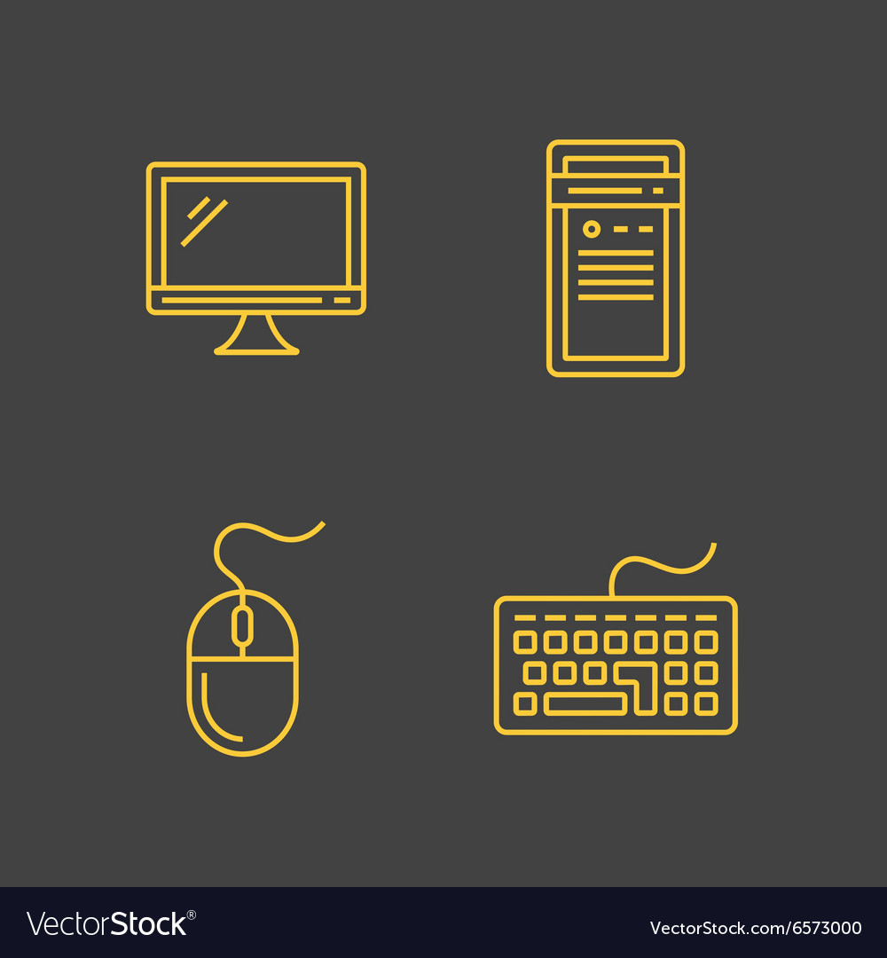 Computer devices and peripherals Royalty Free Vector Image