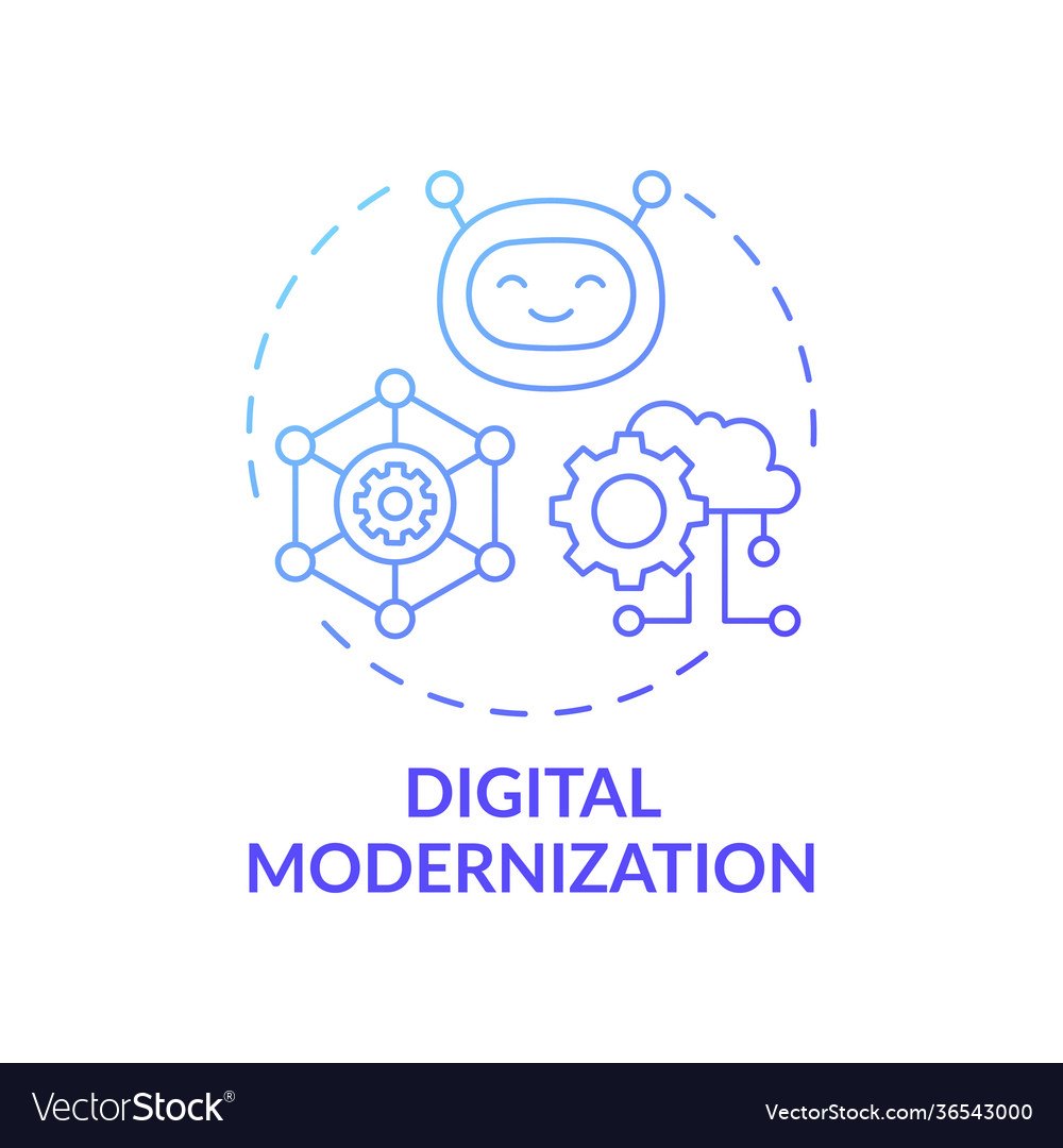Digital modernization concept icon Royalty Free Vector Image Digital modernization concept icon Royalty Free Vector Image