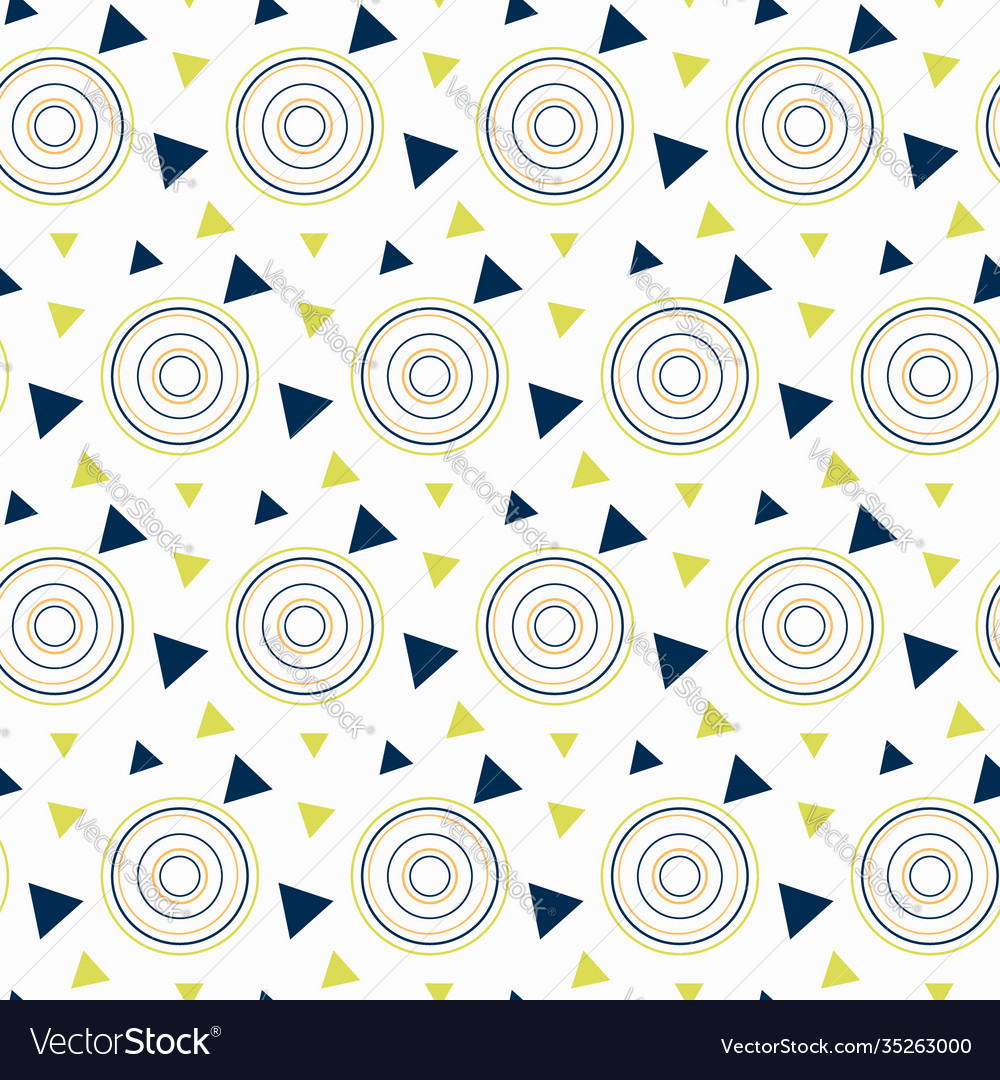 Geometric pattern from circles and triangles Vector Image