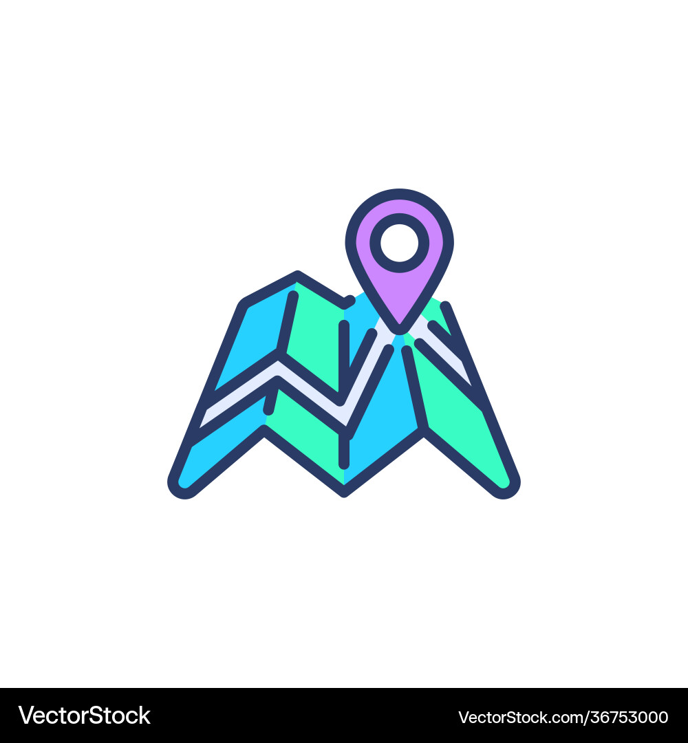 Map icon in logotype Royalty Free Vector Image