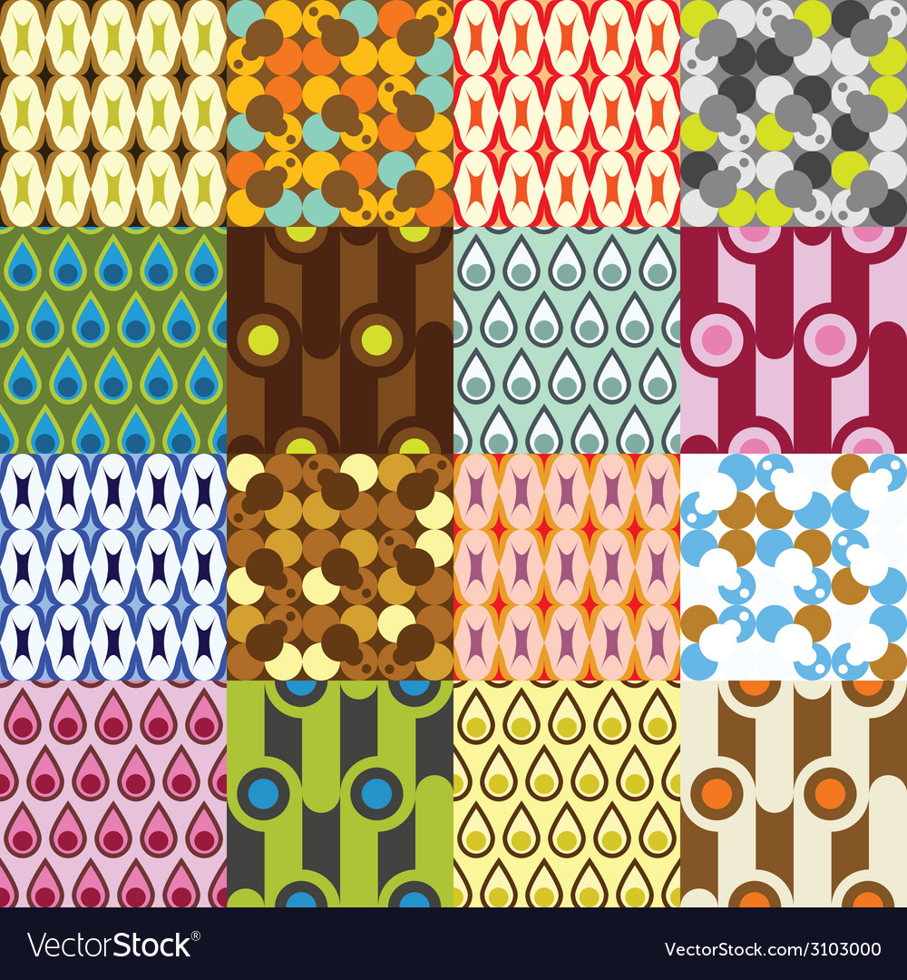 Retro pattern collection Royalty Free Vector Image
