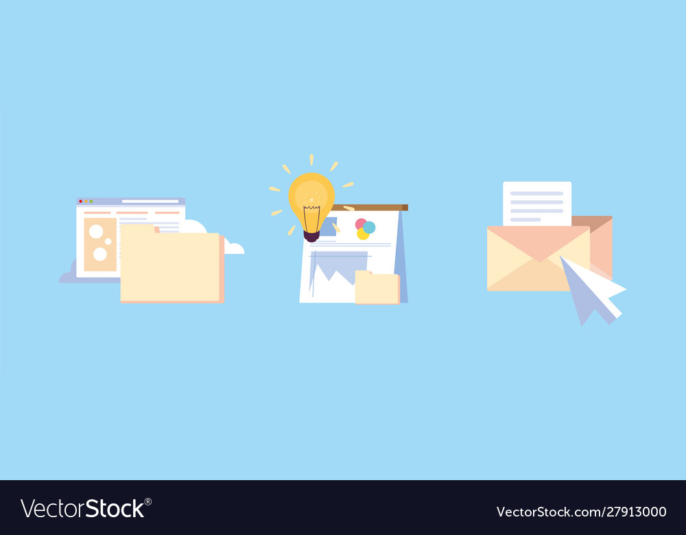 Set icons website code user interface Royalty Free Vector