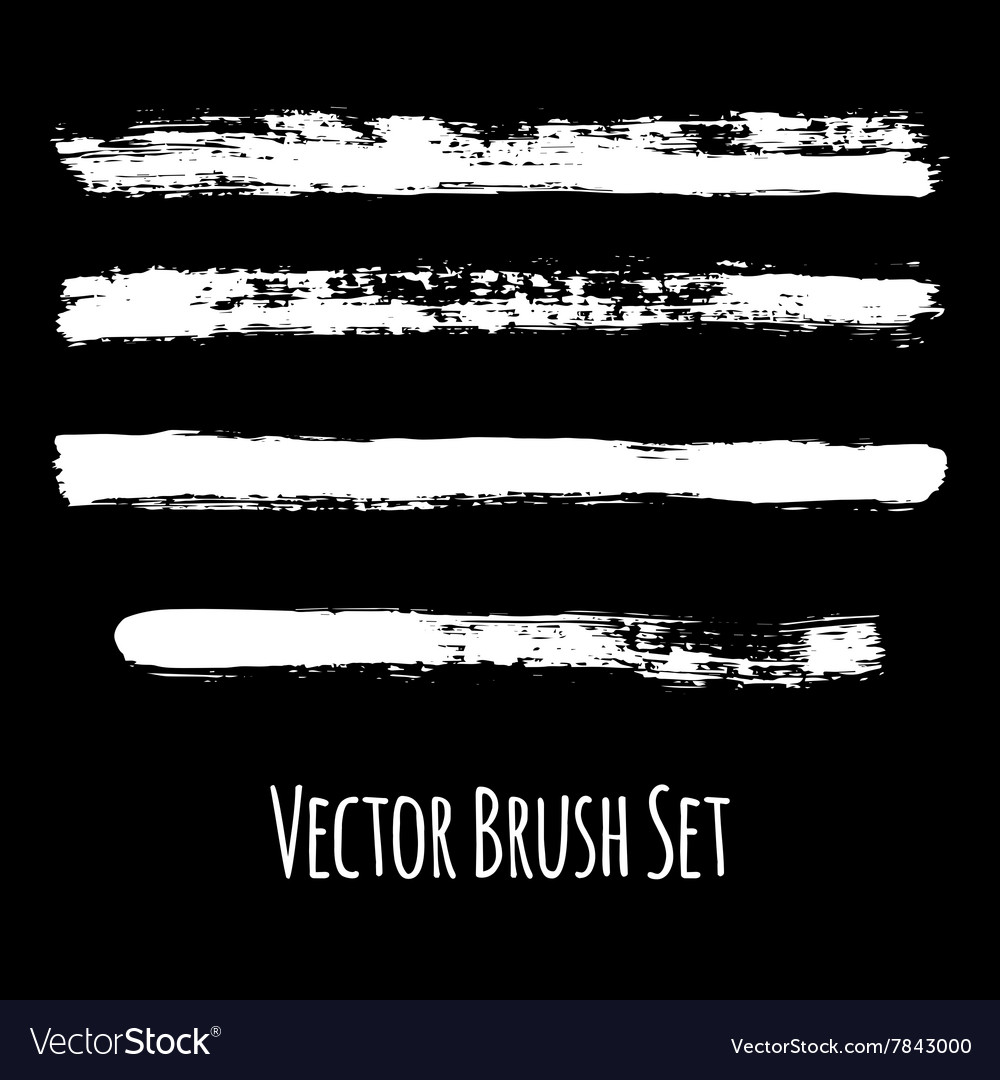 Set of four grunge brushes Royalty Free Vector Image