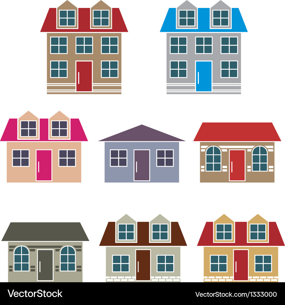 Set of houses Royalty Free Vector Image - VectorStock