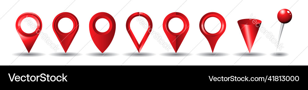 Set of location pins Royalty Free Vector Image