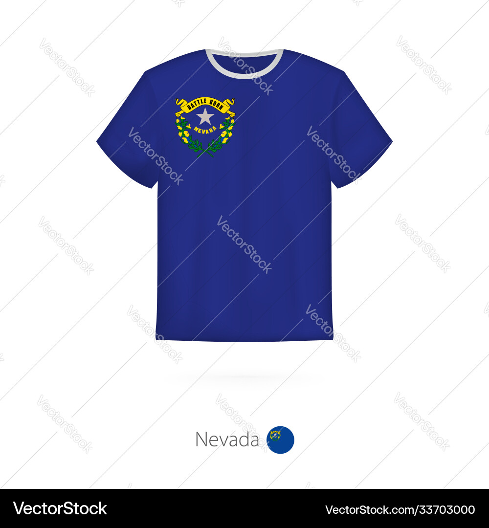 T-shirt design with flag nevada us state Vector Image