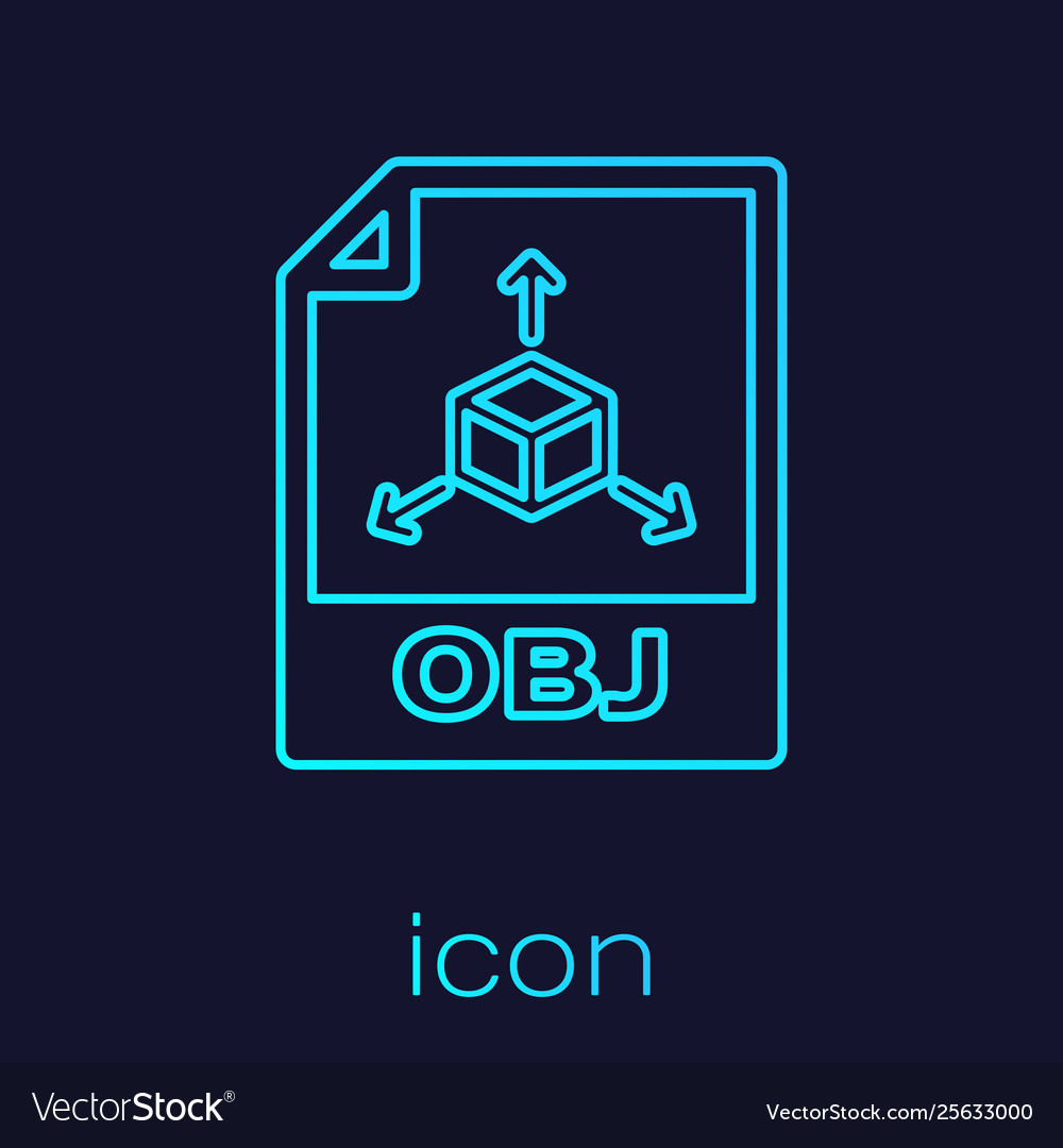 Turquoise obj file document icon download obj Vector Image