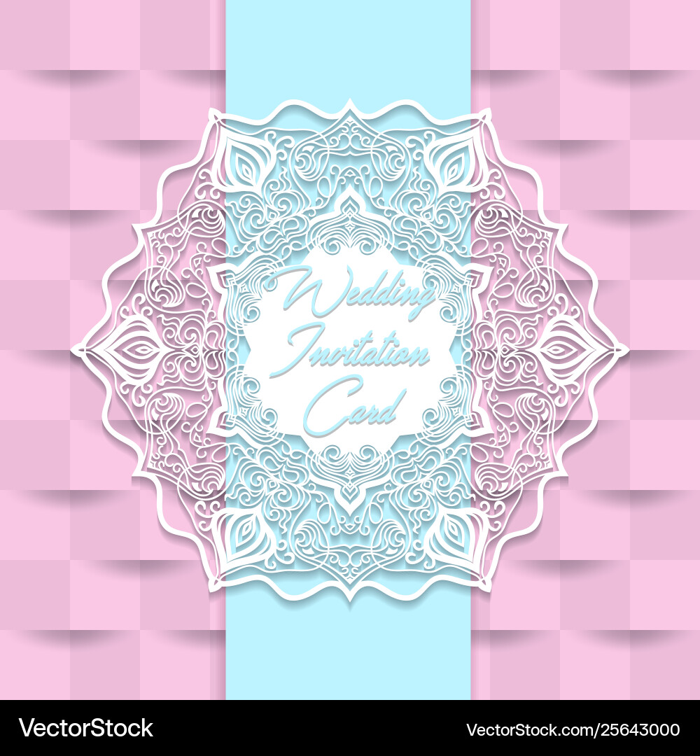 Wedding invitation card paper cut design Vector Image