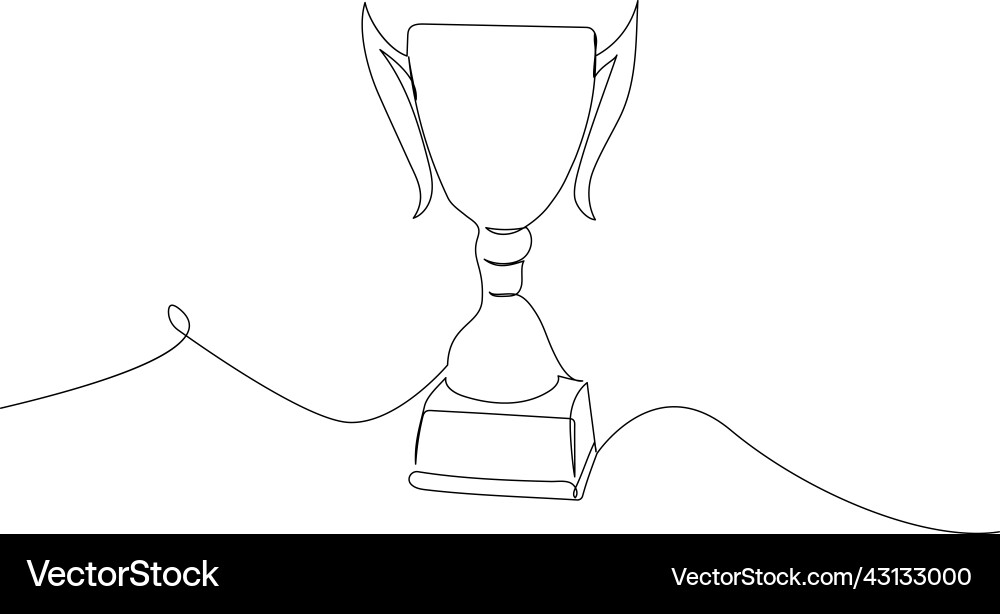 Winner s cup one line art continuous line drawing Vector Image