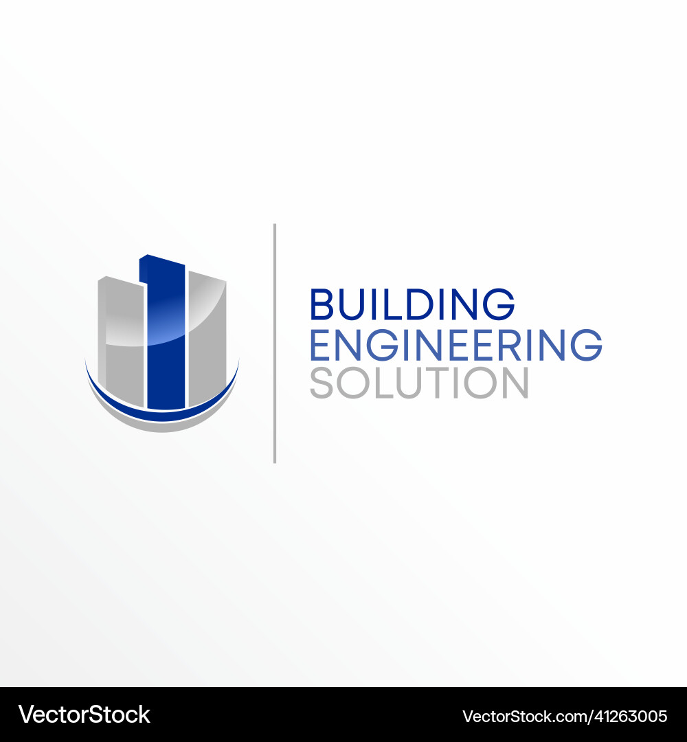 3d logo free stock building abstract Royalty Free Vector