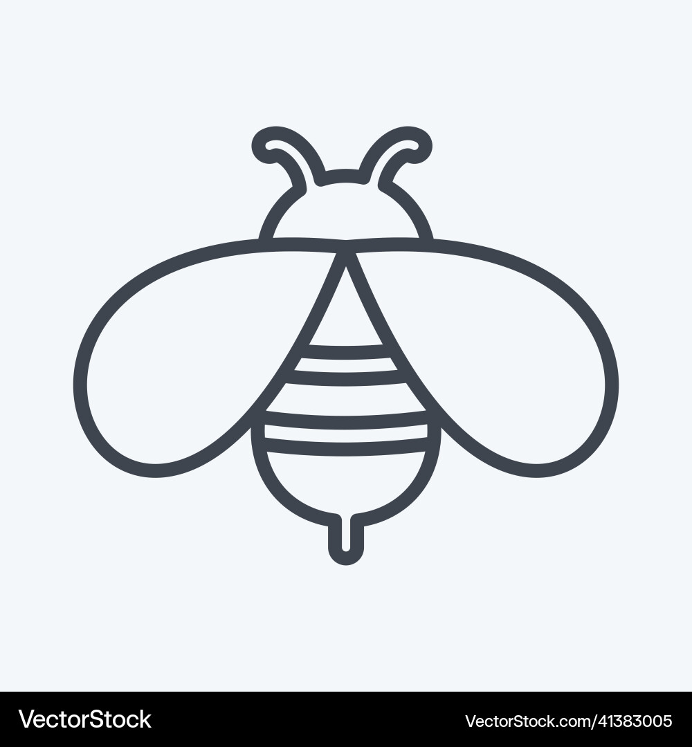 Bee icon in trendy line style isolated on soft Vector Image