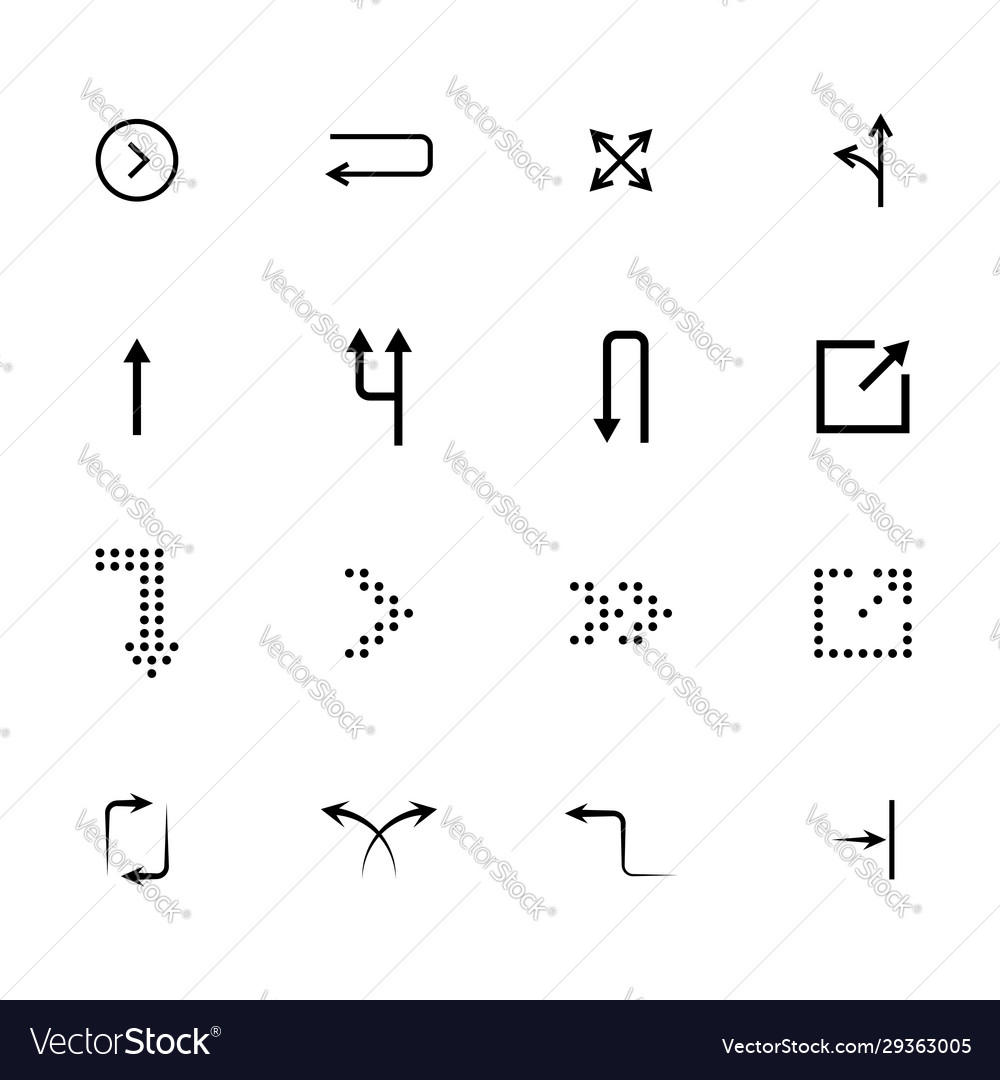 Black arrows icon set pointers for navigation Vector Image