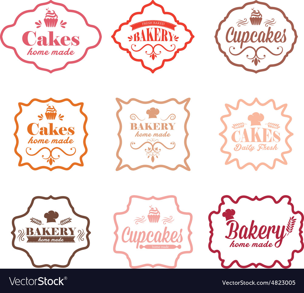 Collection vintage retro bakery labels Royalty Free Vector Collection vintage retro bakery labels Royalty Free Vector