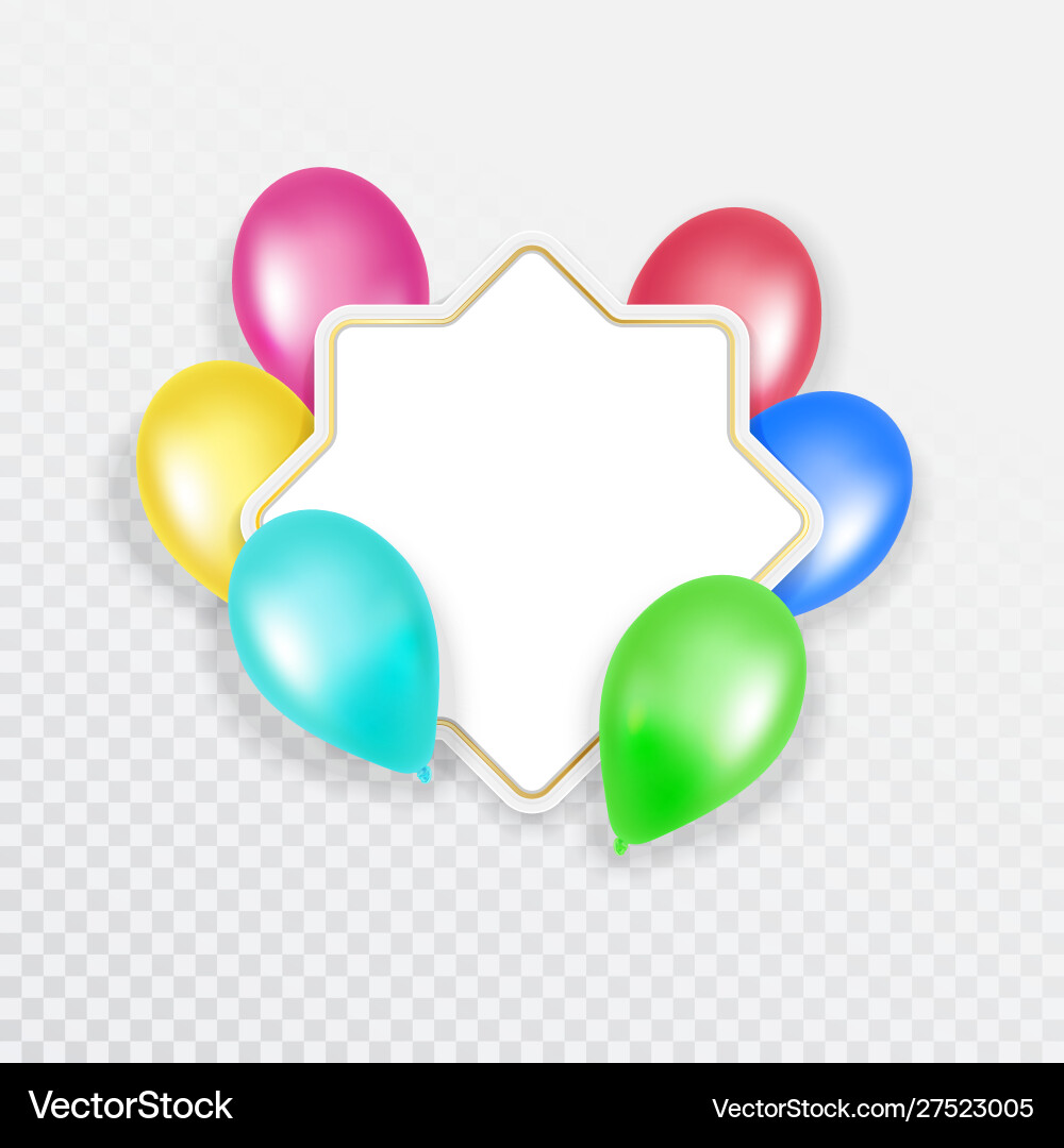 Colorful balloons with a banner for text Vector Image
