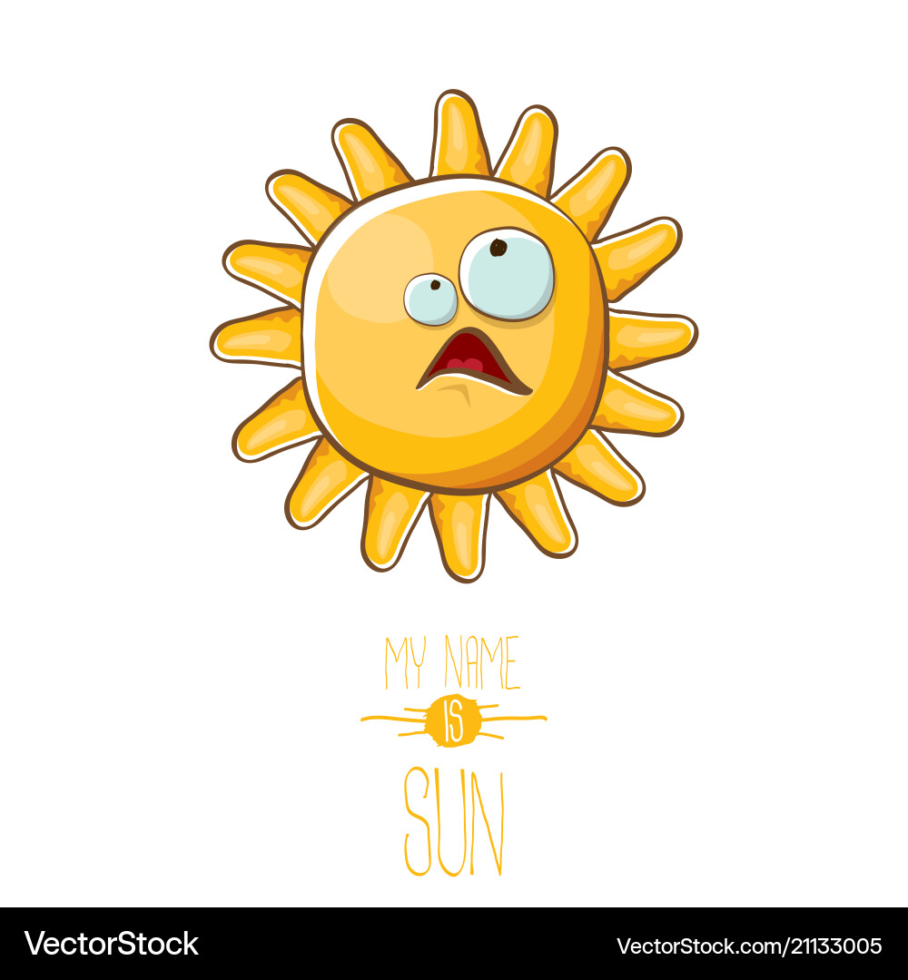 Funky cartoon style summer sun character Vector Image