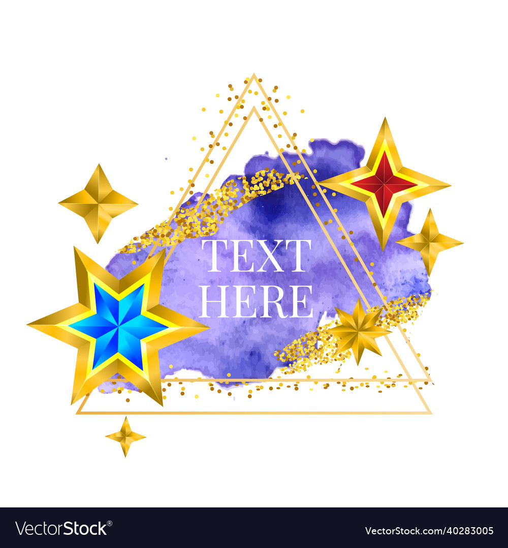 Gold frame paint hand painted brush stroke Vector Image